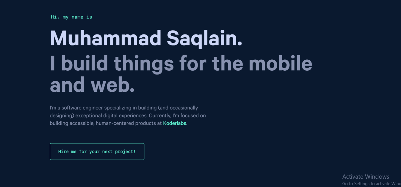 Mohammad Saqlain - Software Engineer, MERN Stack Developer and Tech ... Mohammad Saqlain - Software Engineer, MERN Stack Developer and Tech ...